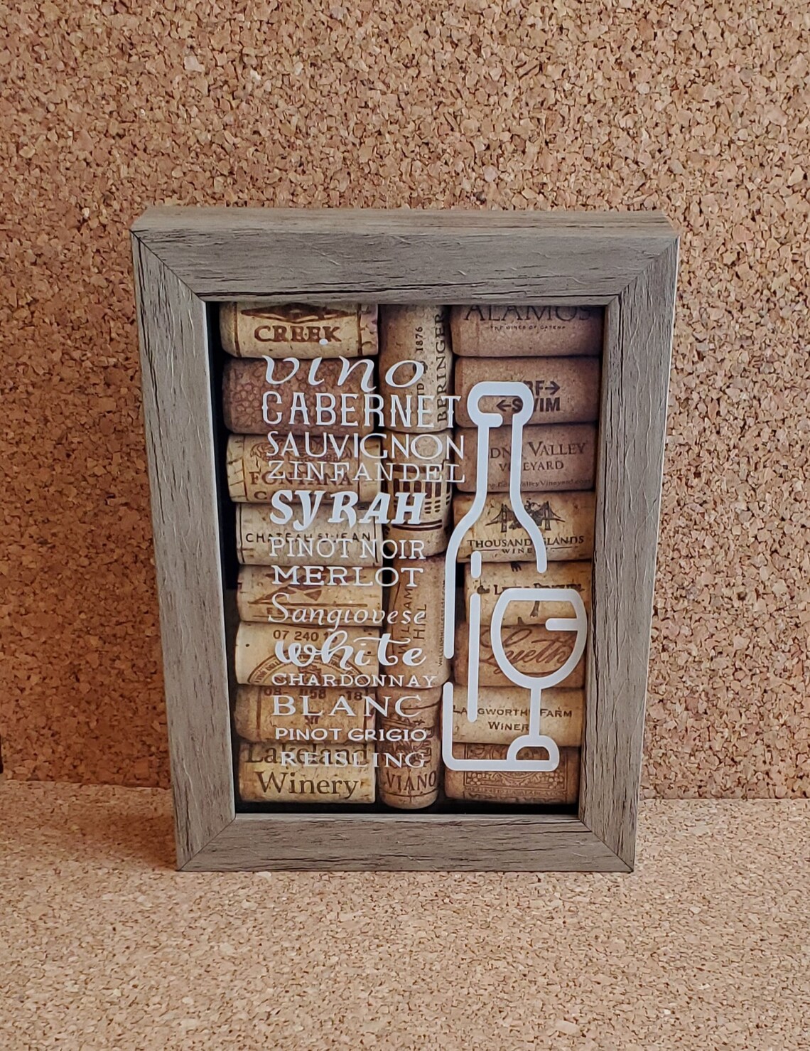 Wine and Cork Shadow Box / 5 X 7 / Shelf Decor / | Etsy