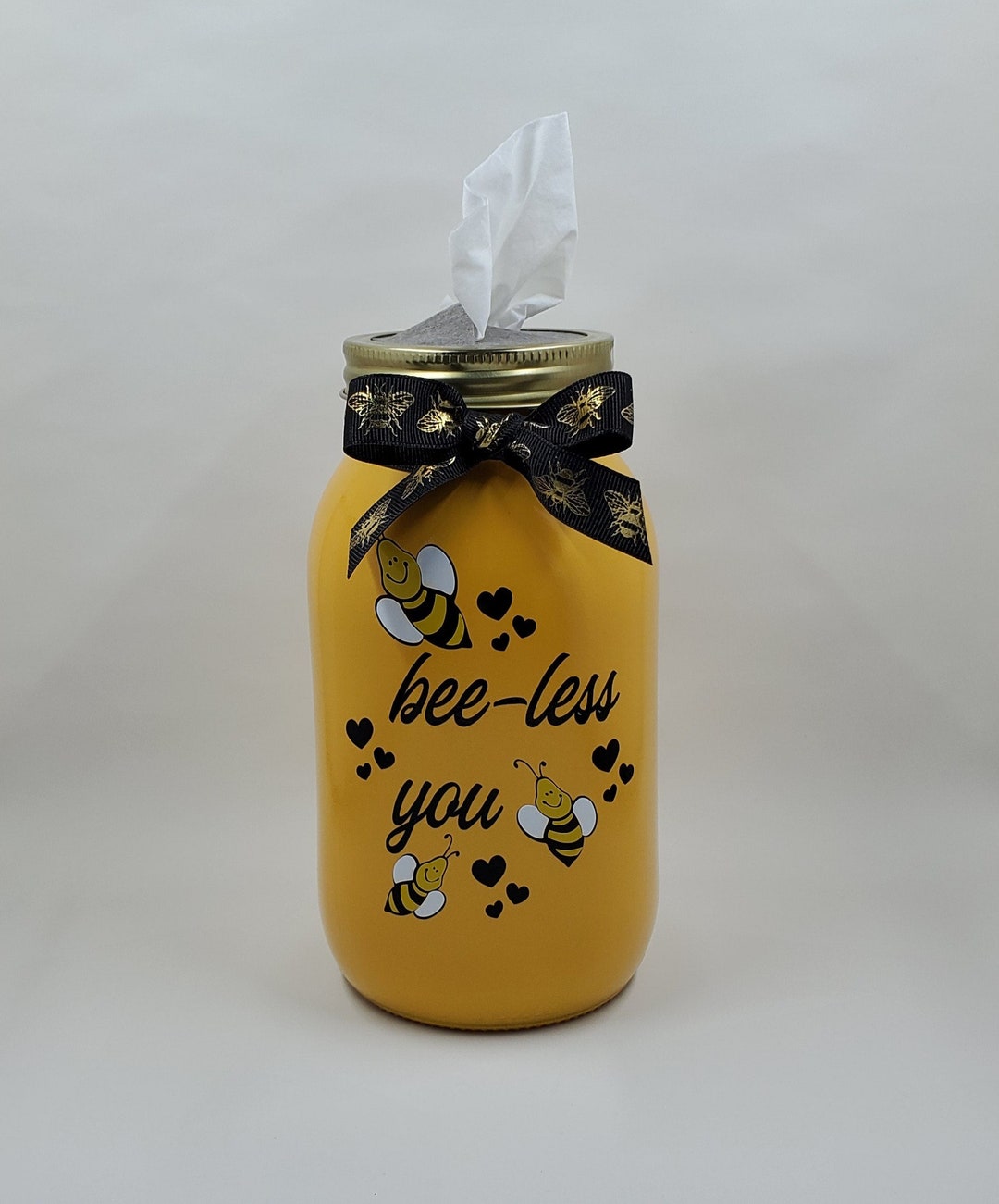 Bee Less You Mason Jar Tissue Holder / Dispenser / Home Decor ...