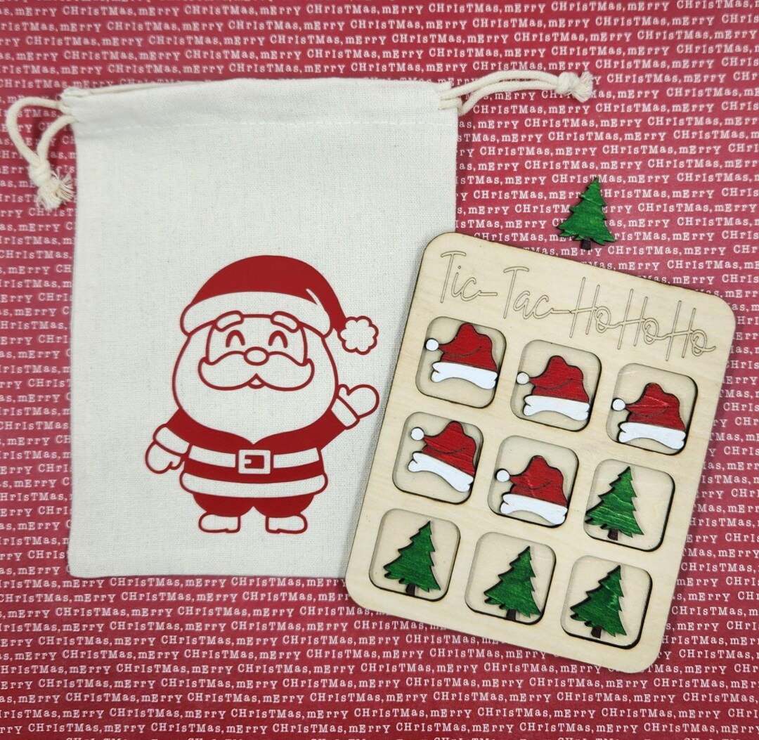 Christmas Tic Tac Toe Game, Santa Hat, Christmas Tree, Game, Family ...