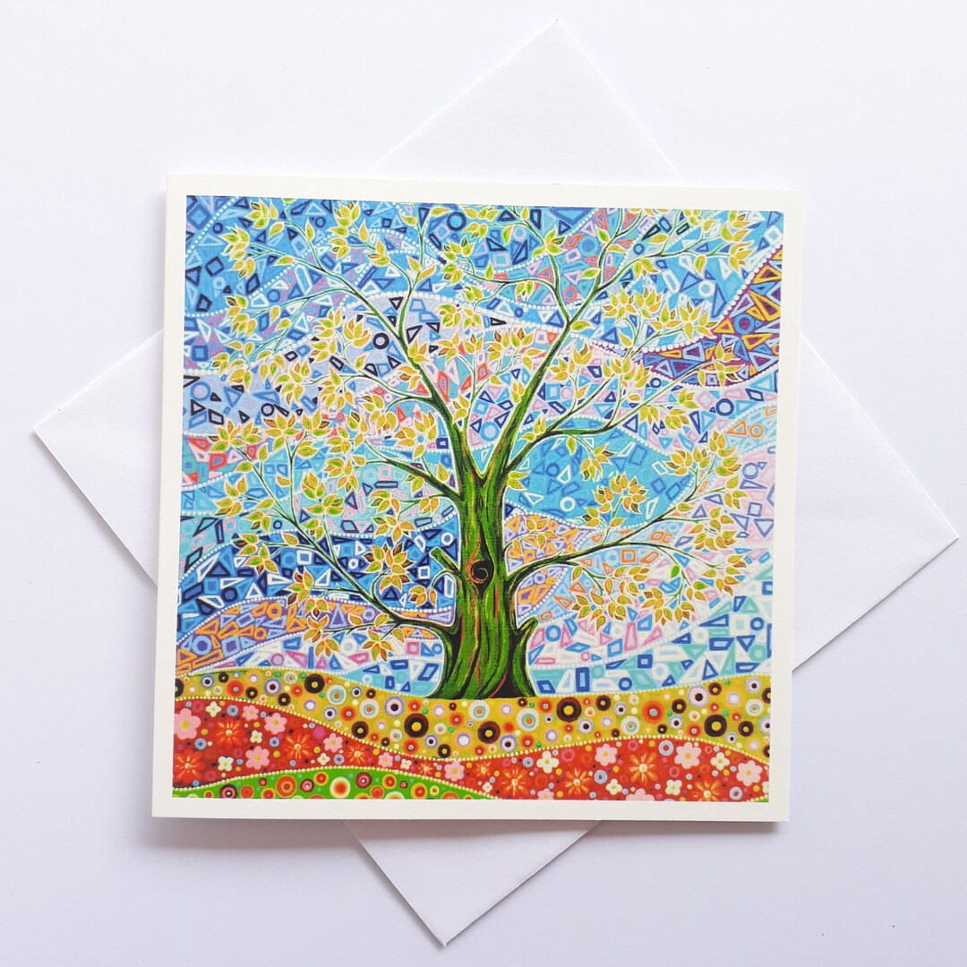 Tree of Life Card, Art Nouveau Style Spiritual, Sacred Tree, Blank Art ...