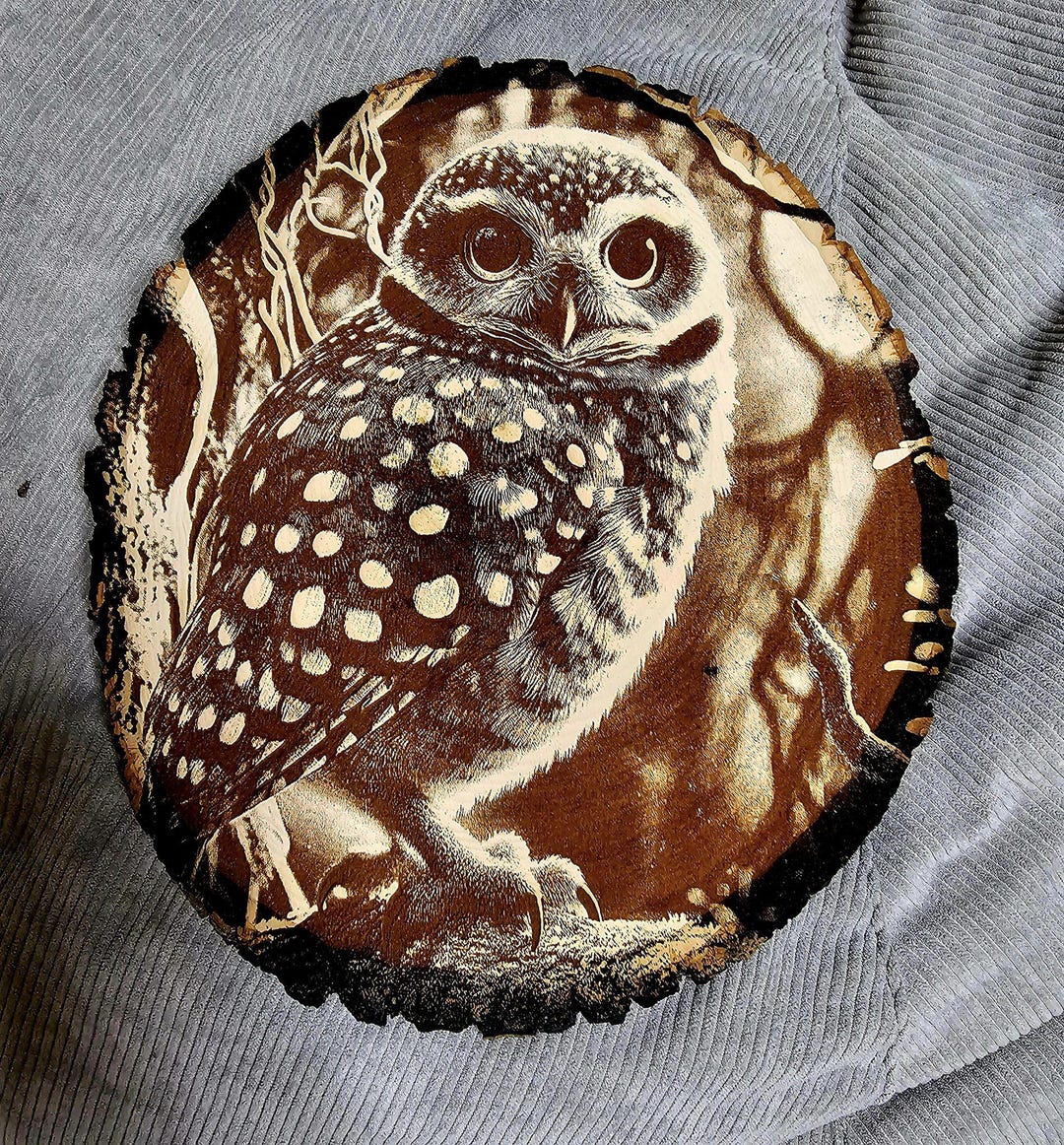 Handcrafted Wood Burned Burrowing Owl - Etsy