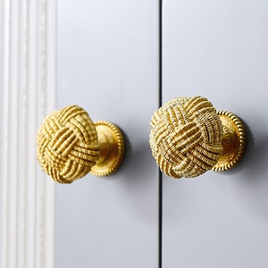 Unique Button Knobs Brass Gold Drawer Knobs Decorative Dresser Knobs Pulls Modern Kitchen ...