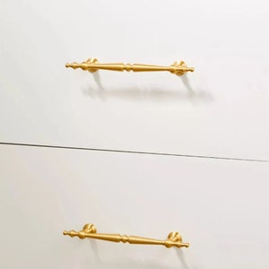 Solid Brass Drawer Pulls Art Deco Cabinet Pulls Gold Dresser Knobs Pulls Gold Door Handles Brass ...