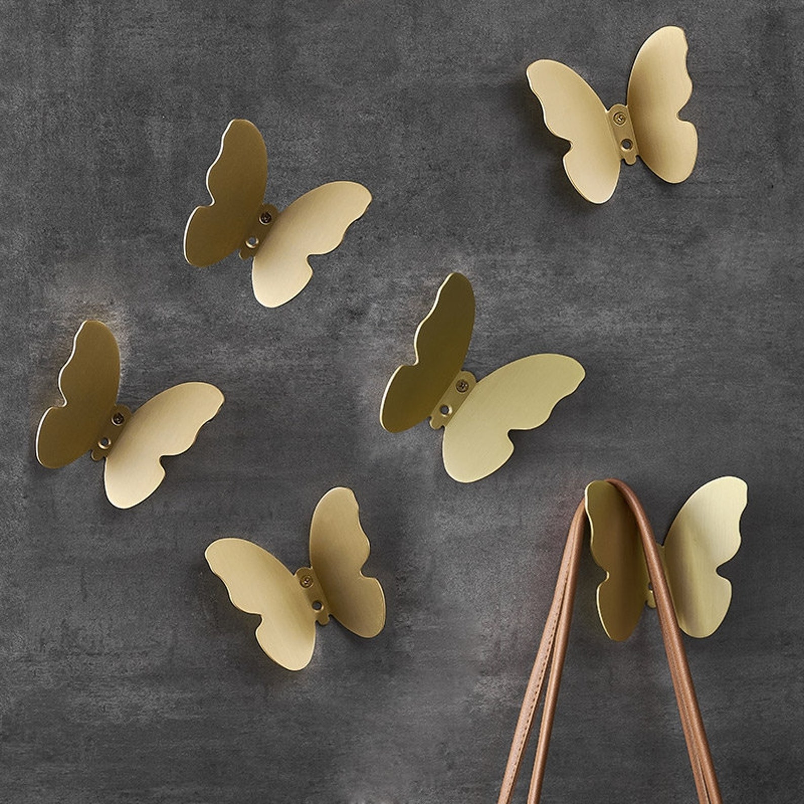 Brass Butterfly Hook Gold Wall Hooks Animal Coat Hooks | Etsy