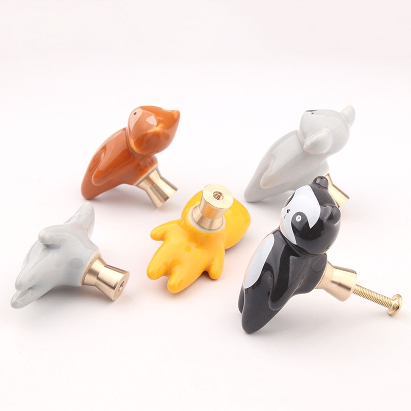 Unique Ceramic Animals Knobs Drawer Knobs Cute Animals | Etsy