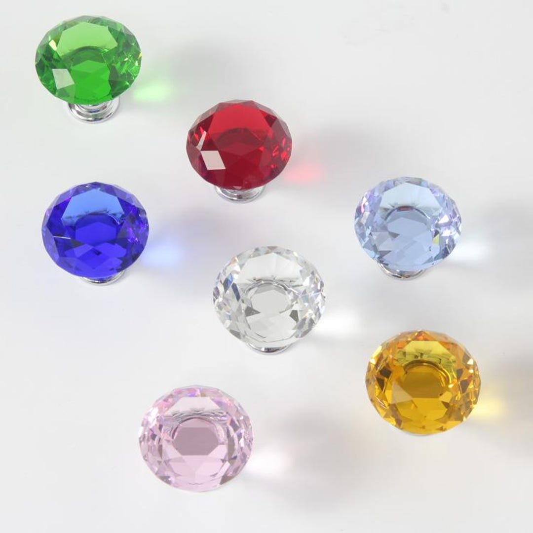 Crystal Dresser Knob / Glass Knobs Drawer Knobs Colorful Pulls ...