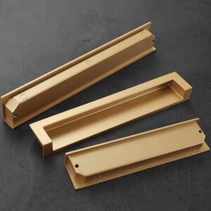 Invisible Drawer Pull Black Kitchen Door Handle Gold Embedded Cabinet ...