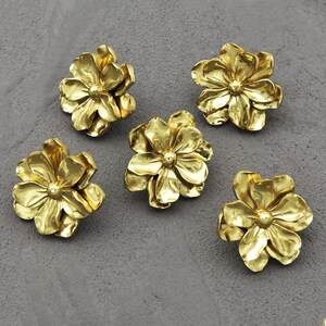 Solid Brass Flower Knobs Unique Drawer Knob Gold Cabinet Knob Drawer Pull Art Deco Dresser Knob ...
