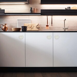 Solid Brass Heart Knobs Modern Stylish Drawer Knobs Pulls Kitchen Cupboard Knobs Handles ...