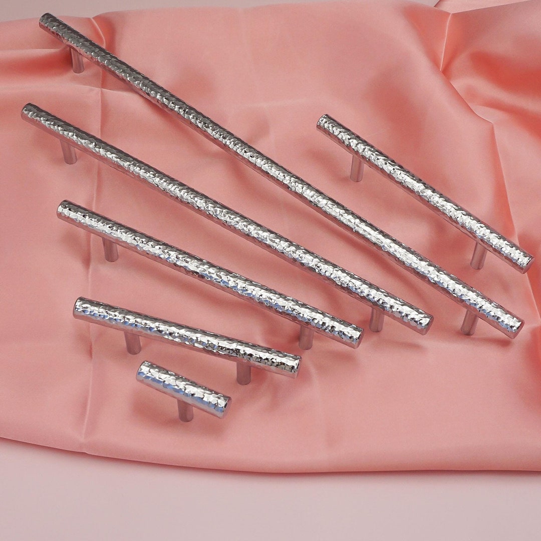 Chrome Hammer Design Handles Solid Brass Drawer Pulls Knobs Silver Chrome Cabinet Knobs Pulls ...