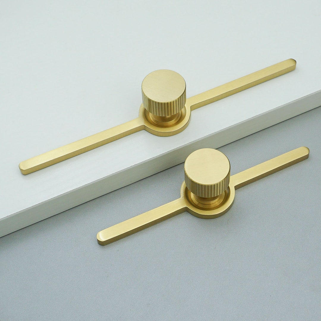 Solid Brass Knobs With Back Plate Brushed Brass Knob Backplate Drawer ...