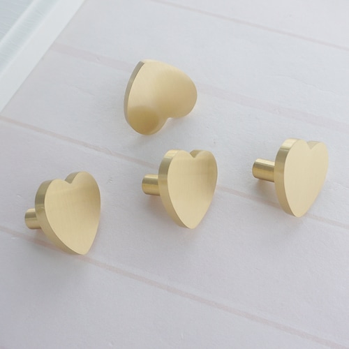 Solid Brass Heart Knobs Modern Stylish Drawer Knobs Pulls - Etsy