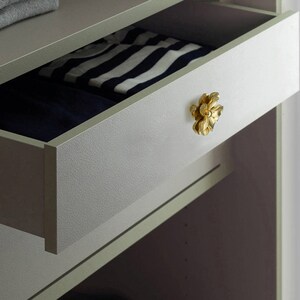 Solid Brass Flower Knobs Unique Drawer Knob Gold Cabinet Knob Drawer ...