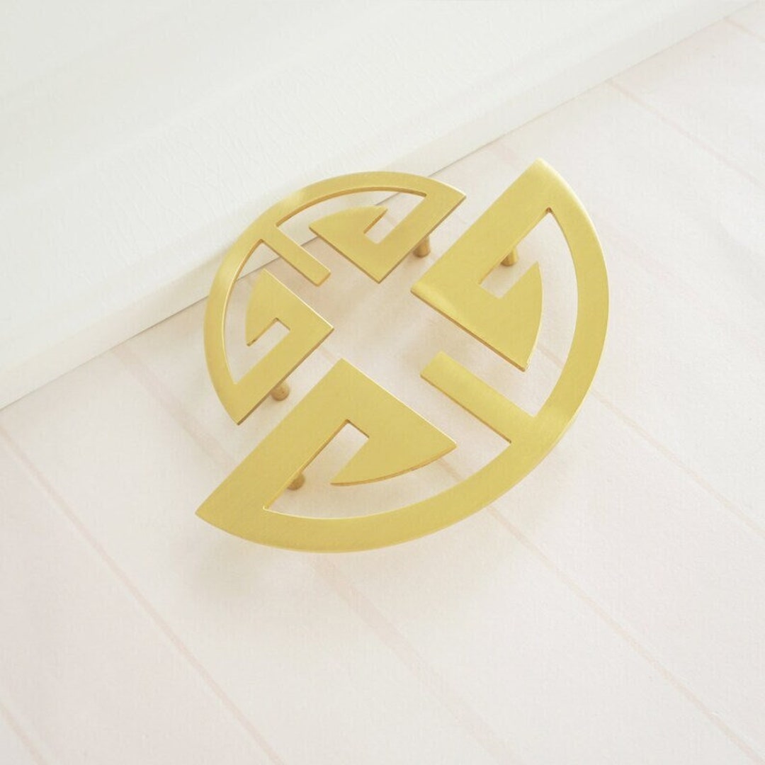 Gold Semicircle Drawer Pulls Chinese Style Dresser Pulls Half Moon ...