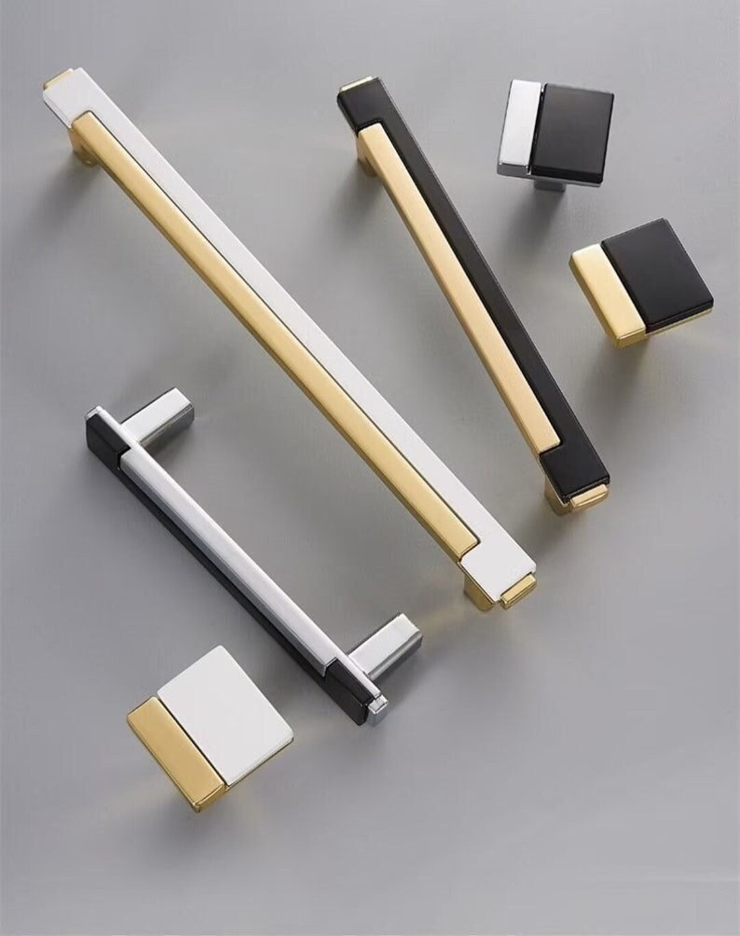 Unique White Gold Black Drawer Pulls Chrome Cabinet Pulls Door Handles ...