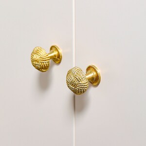 Unique Button Knobs Brass Gold Drawer Knobs Decorative Dresser Knobs Pulls Modern Kitchen ...