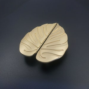 2.5"solid Brass Leaf Handle Pull Dresser Pull Drawer Pull Leaf Knob ...