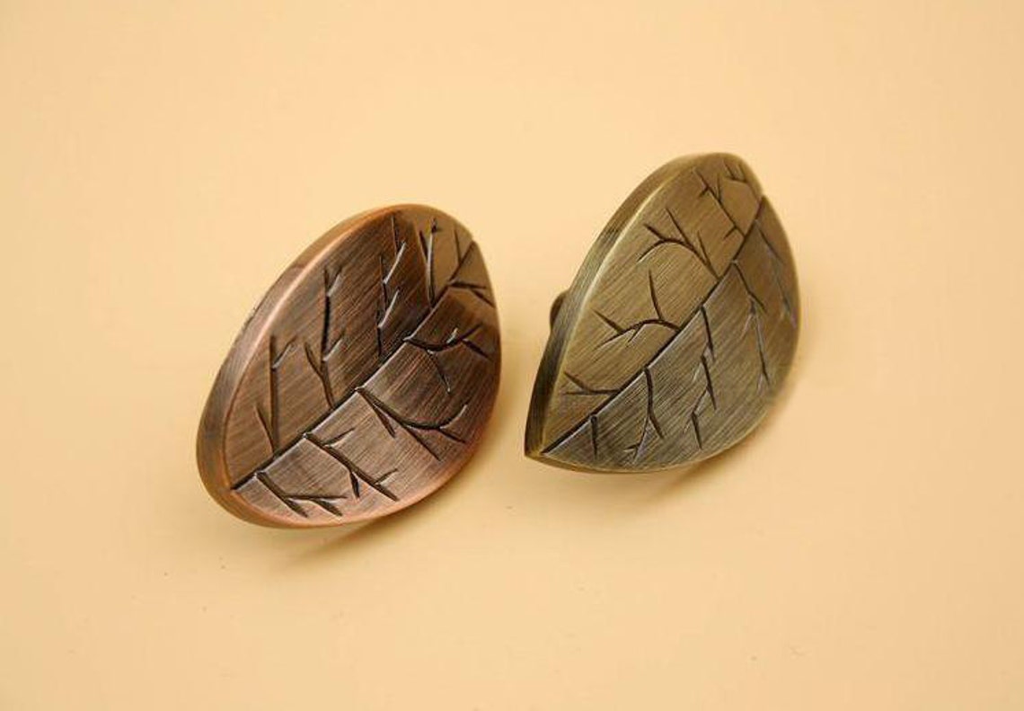Leaf Drawer Knob Pulls Dresser Knobs Pull Handles / Kitchen - Etsy