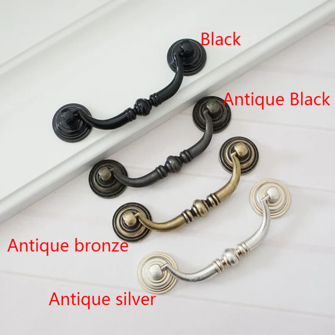 Antique Bronze Silver Black Cabinet Handles Pulls Dresser Drawer Knob ...
