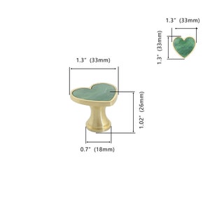 Solid Brass Heart Knobs Modern Stylish Drawer Knobs Pulls Kitchen Cupboard Knobs Handles ...