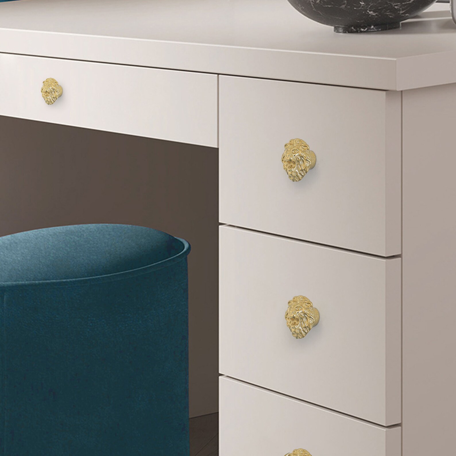 Small Lion Knobs Pulls Brass Gold Knobs Kitchen Pulls Knobs | Etsy