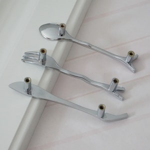 3"chrome Spoon Fork Knife Pulls Kitchen Cabinet Door Handles Dresser ...