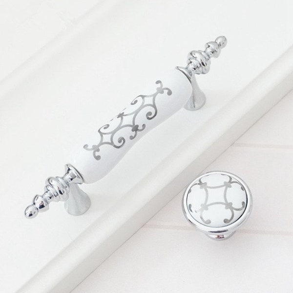 White Drawer Pulls - Etsy