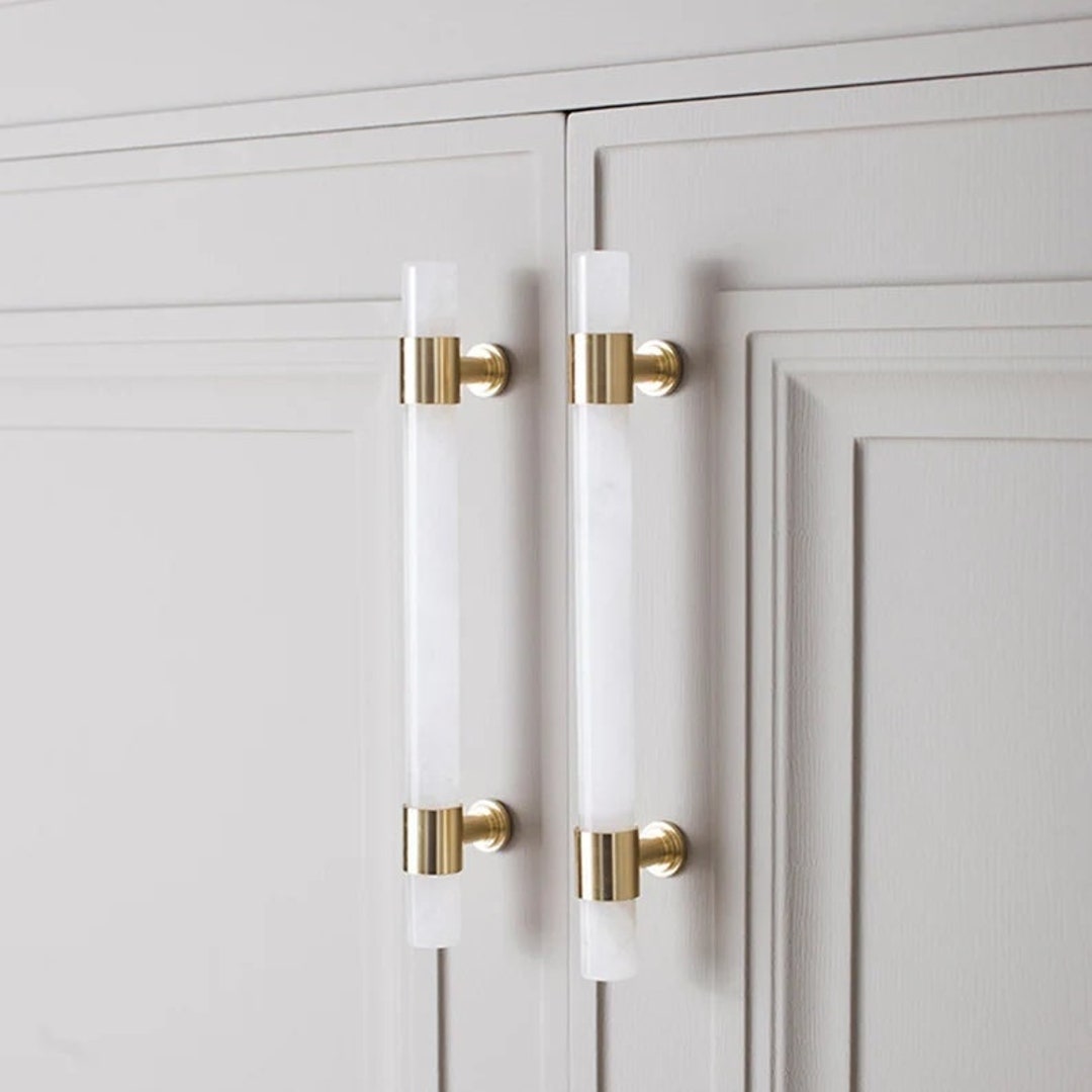 Light Pink Stone Kitchen Pulls Black Drawer Pulls Knob Clear Dresser ...