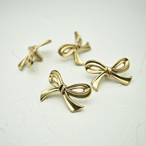 Unique Drawer Knobs Brass Bow Knobs Modern Drawer Knob Gold Cabinet Knobs Girls Room Knob for ...