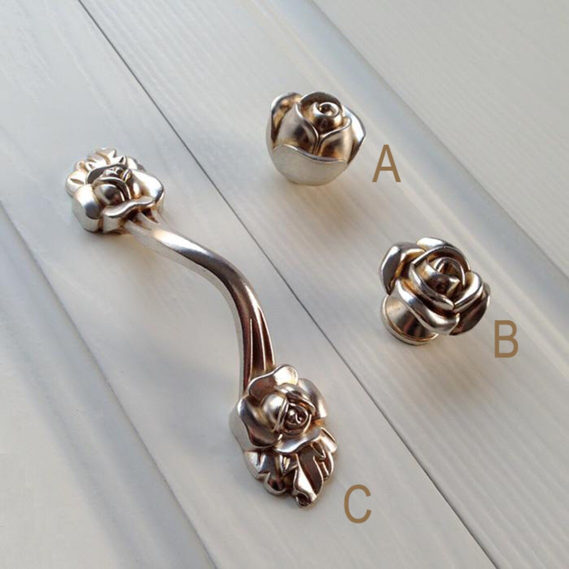 Dresser Knobs Drawer Knob Pulls Pull Handles Rose Flower - Etsy