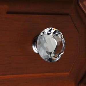 Large Crystal Knob / Glass Knobs Drawer Pulls / Dresser Knobs / Kitchen Cabinet Knob Pull ...