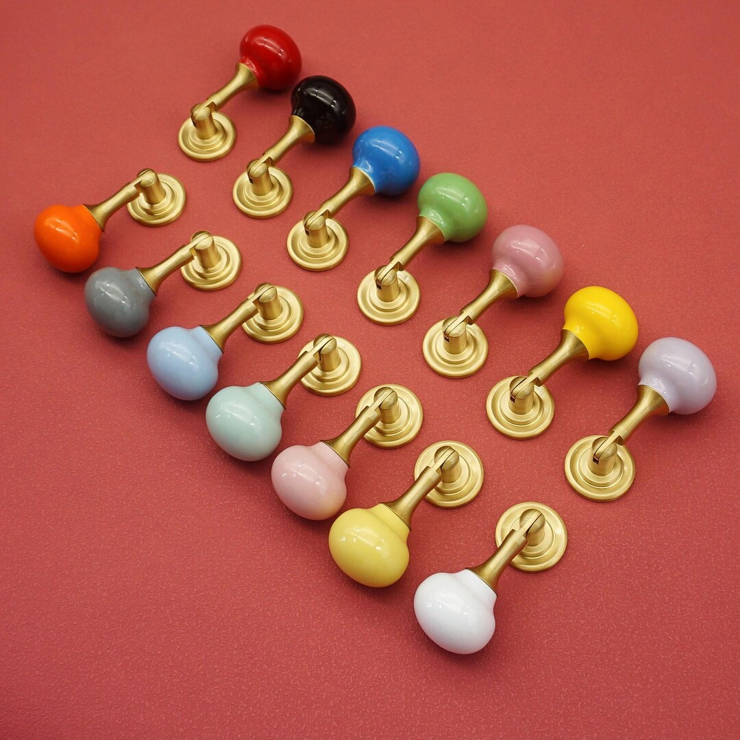 Cute Drop Drawer Pulls Ceramic Knobs for Cabinets Unique Home Decor Kid Door Knobs Pink White ...