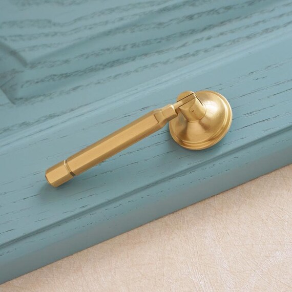 Brass Cabinet Handles Drawer Pulls Drop Door Knobs and Pulls | Etsy