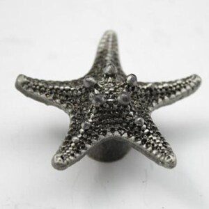 Starfish Dresser Knobs Beach Drawer Knobs Pulls Handles Antique Silver Kitchen Cabinet Door ...