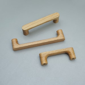 Natural Oak Wood Pulls Handles Round Kitchen Knobs Dresser Handle Minimalism Pulls Wooden Drawer ...