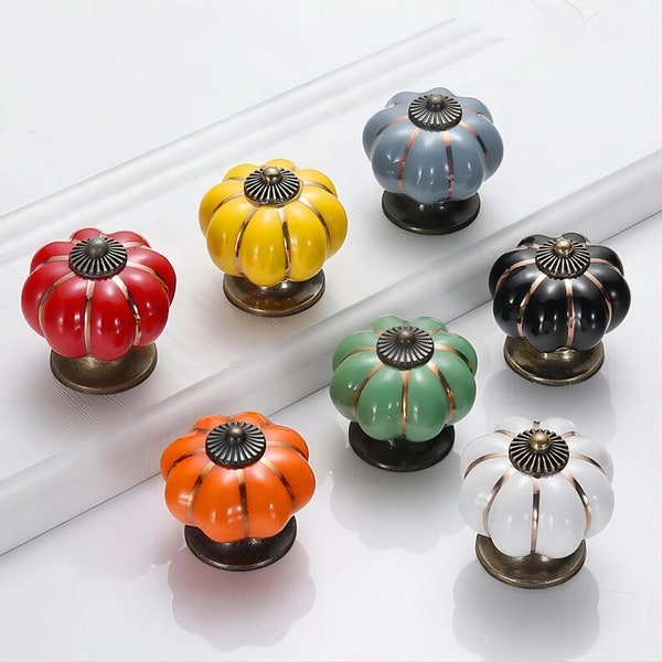 Ceramic Pumpkin Drawer Pulls - Etsy