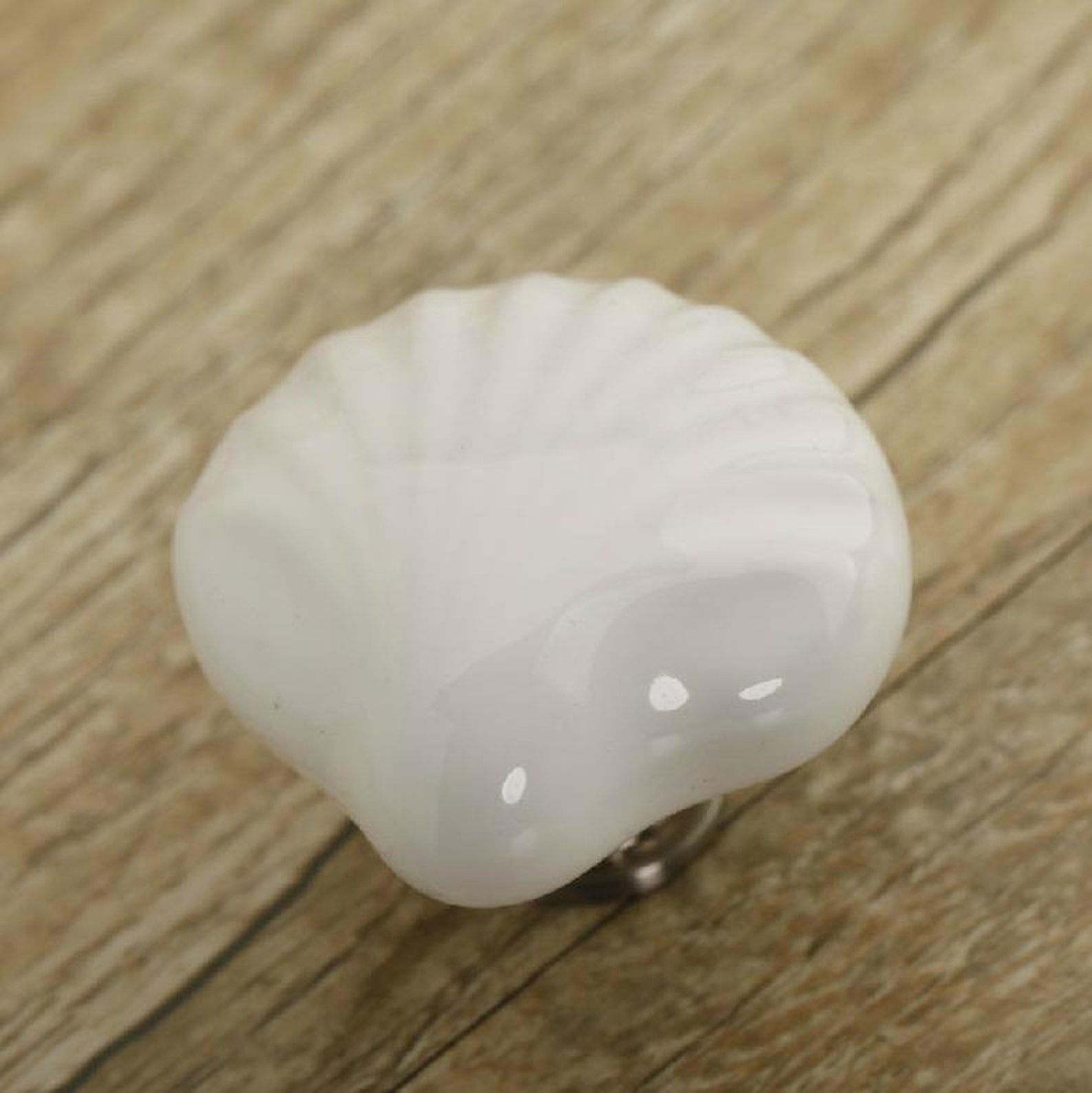 Large Drawer Knobs Shell Dresser Knob White Ceramic / Nautical - Etsy