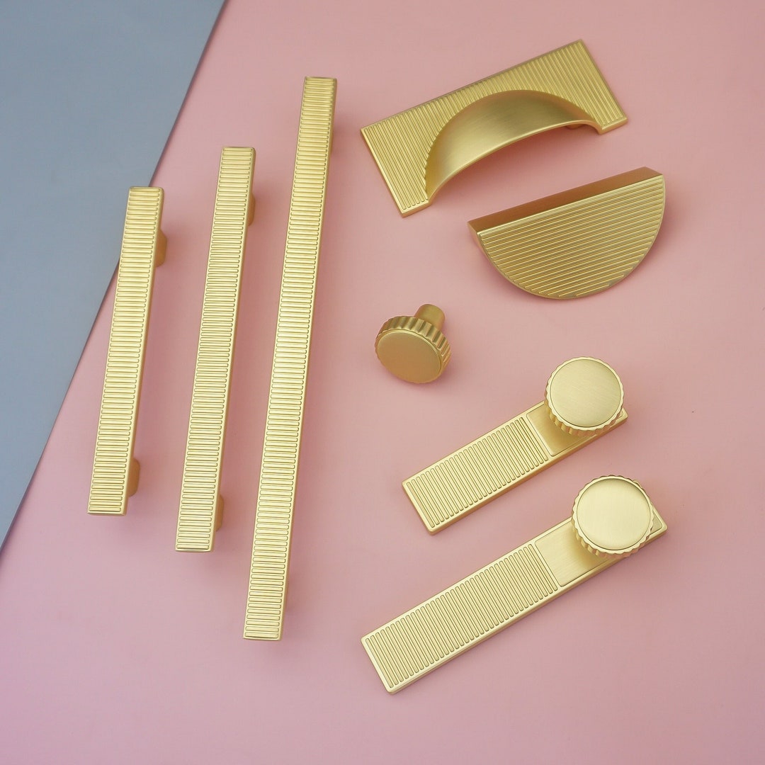 Brushed Gold Knob With Backplate Dresser Drawer Knobs Handles Gift ...