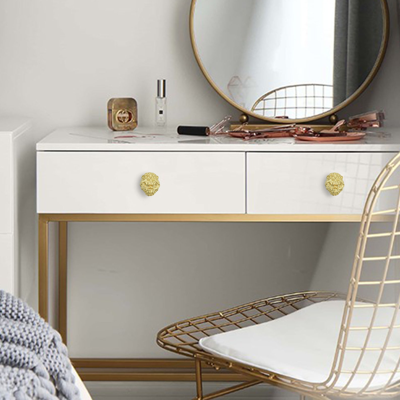 Small Lion Knobs Pulls Brass Gold Knobs Kitchen Pulls Knobs | Etsy