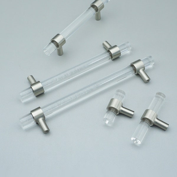 Acrylic Cabinet Pulls Nickel - Etsy
