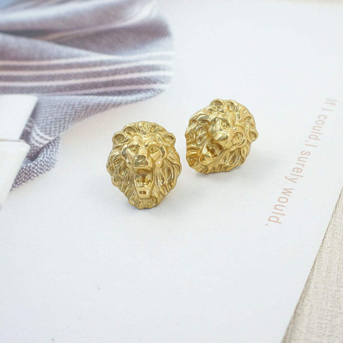 Small Lion Knobs Pulls Brass Gold Knobs Kitchen Pulls Knobs | Etsy