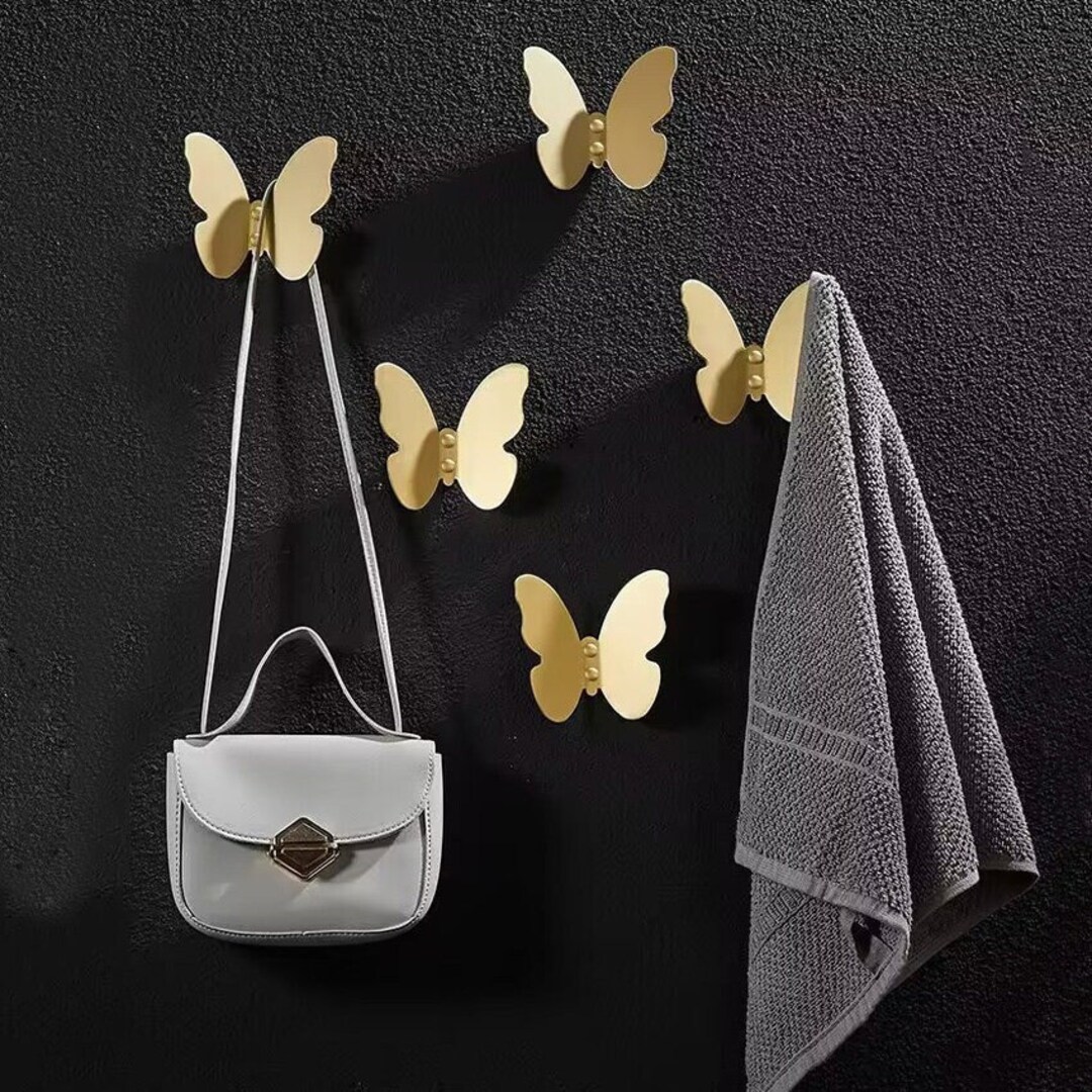 Brass Butterfly Hook Gold Wall Hooks Animal Coat Hooks Decorative Hooks ...
