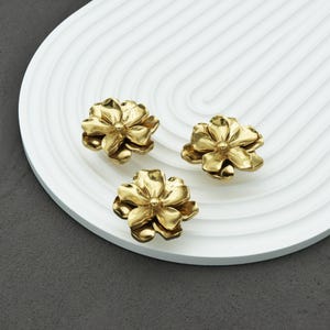Solid Brass Flower Knobs Unique Drawer Knob Gold Cabinet Knob Drawer Pull Art Deco Dresser Knob ...