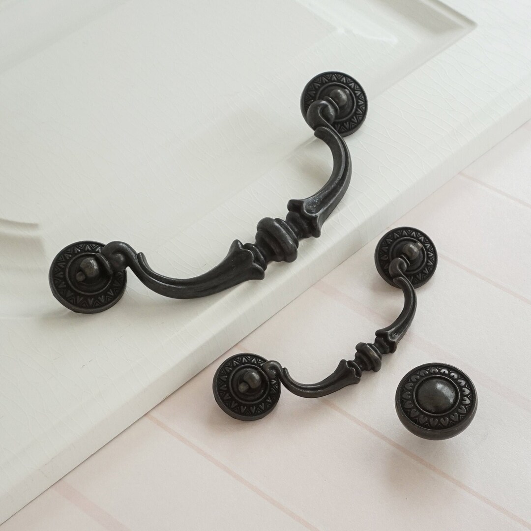 3.5" 5.5"black Bail Drop Pulls Handles Door Pull Kitchen Knob Drawer ...