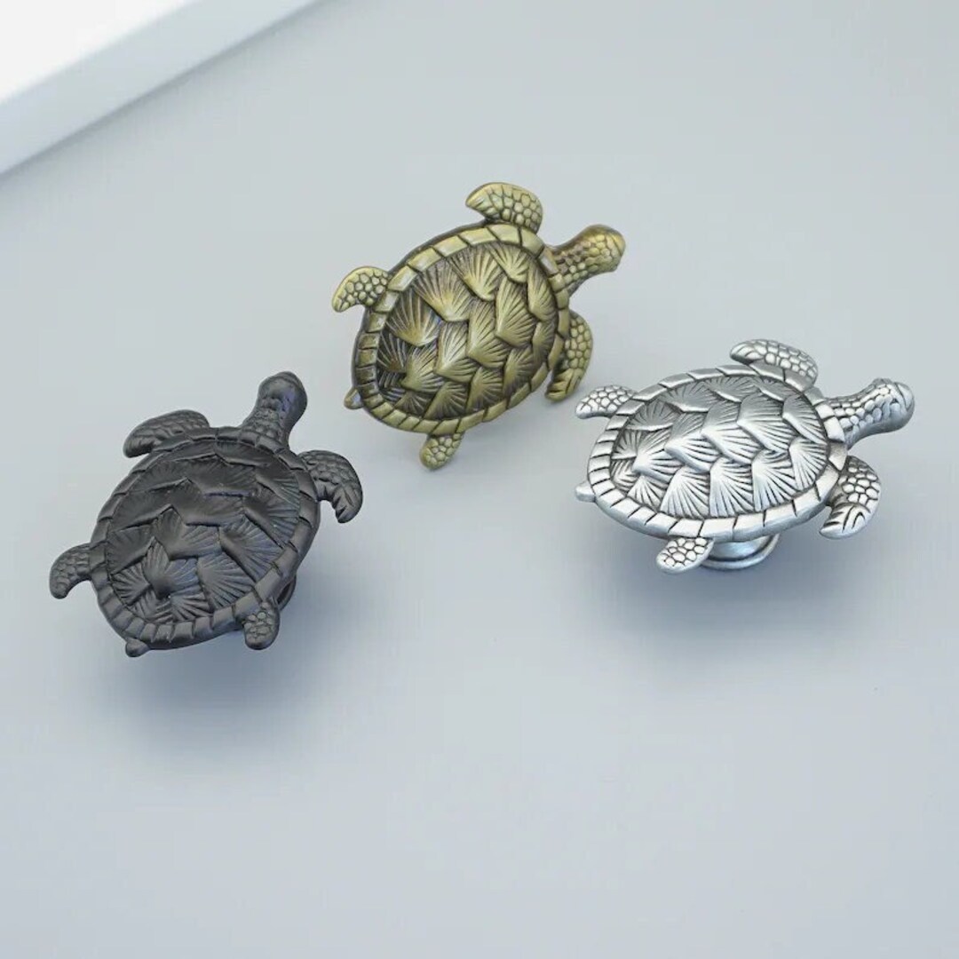 Turtle Drawer Knobs Black Bronze Cabinet Knobs Antique Silver Drawer ...