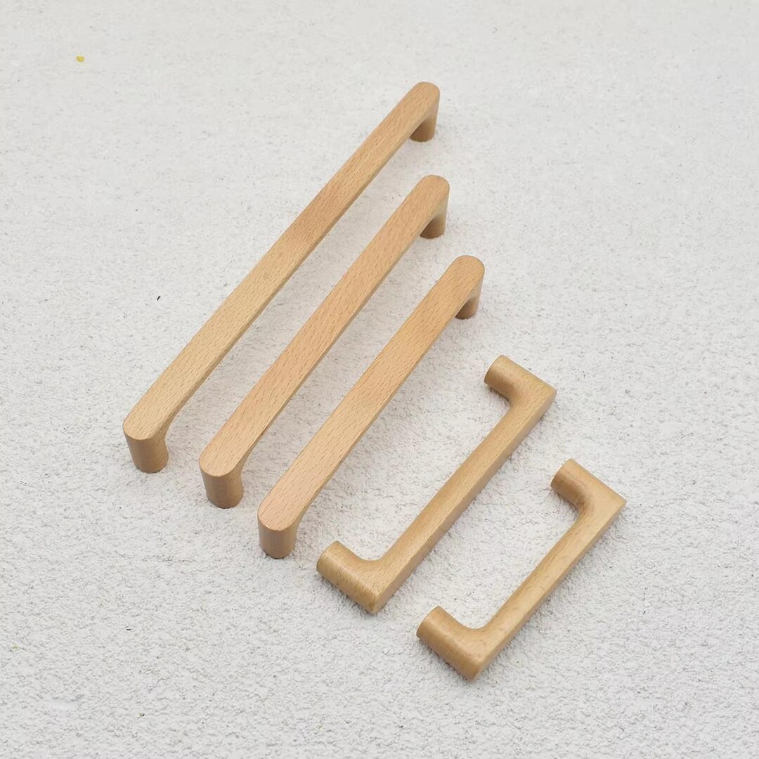 Beech Wood Pulls Handles Wood Kitchen Handles Dresser Handle Minimalism ...