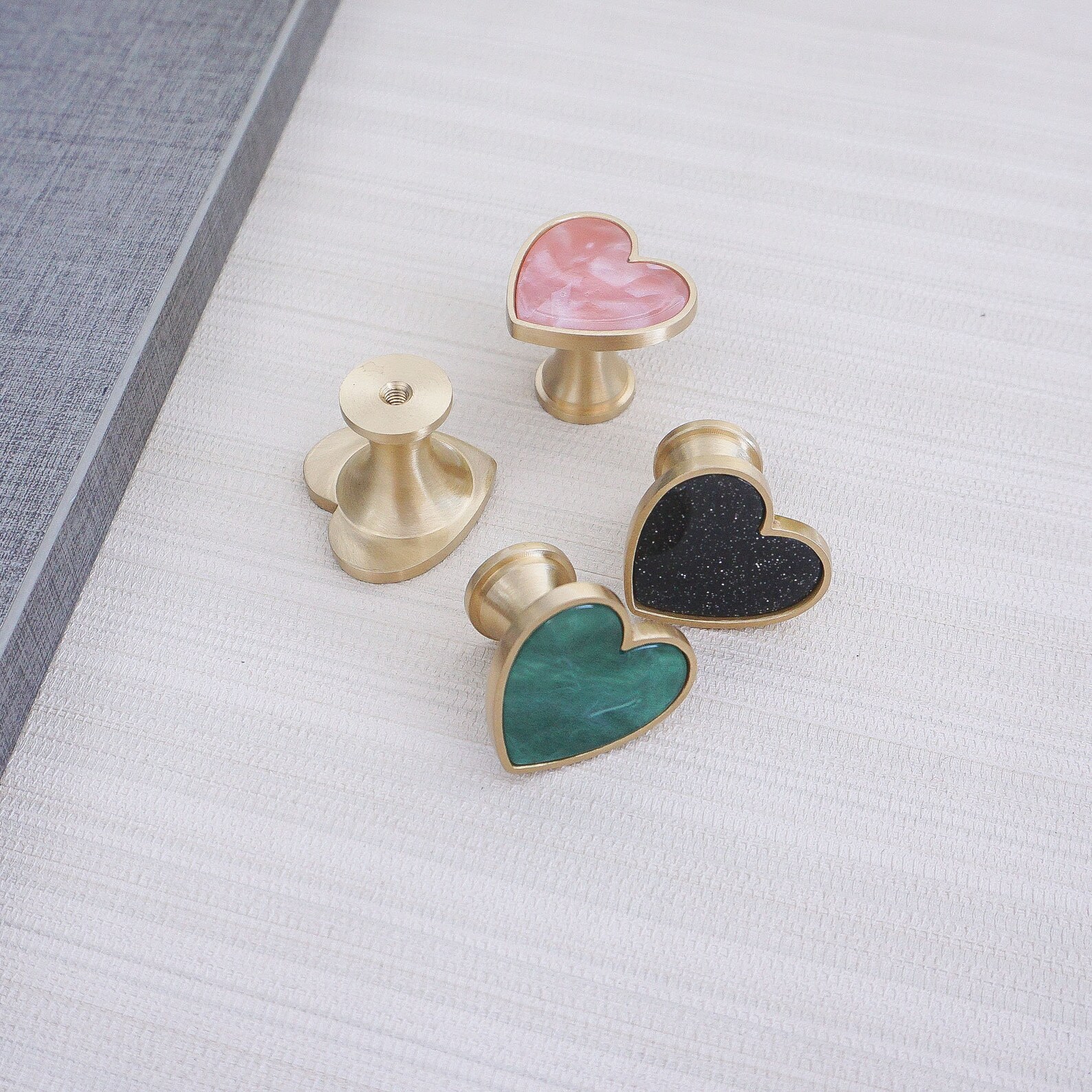 Solid Brass Heart Knobs Modern Stylish Drawer Knobs Pulls | Etsy