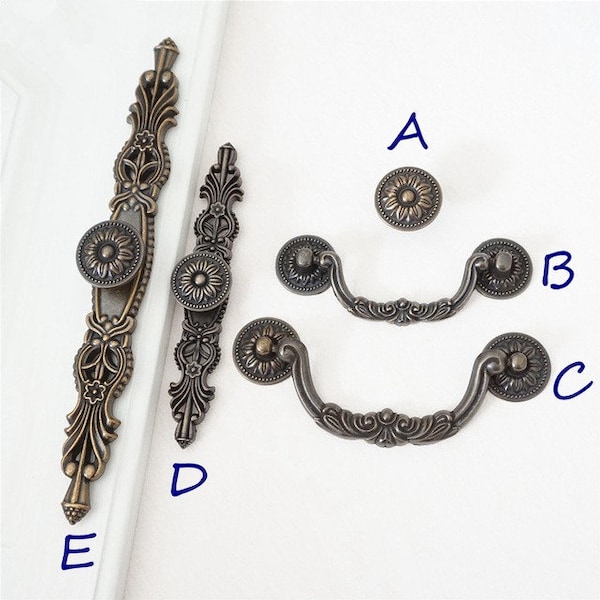 Antique Black Drawer Knobs - Etsy