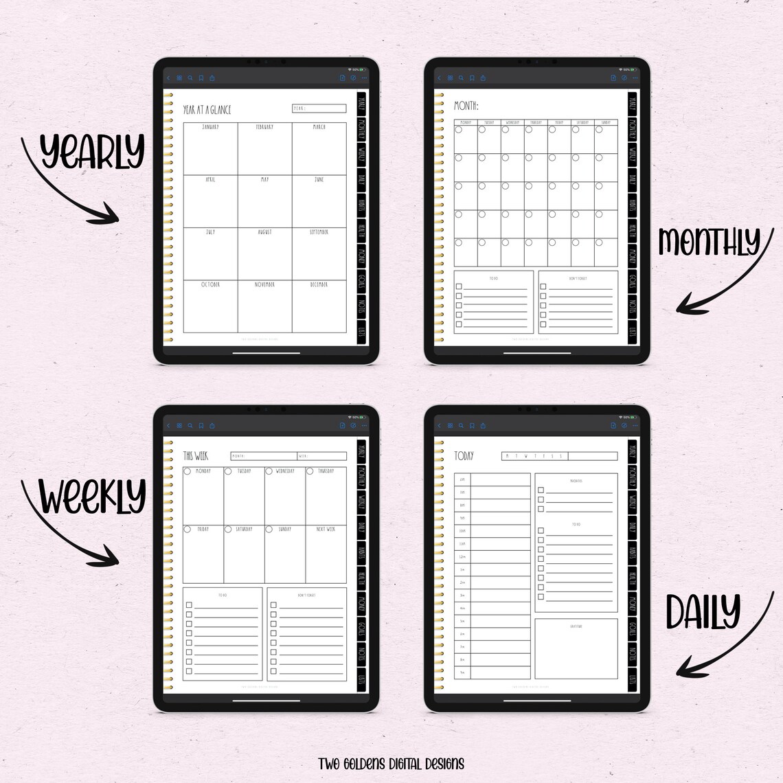 Rae Dunn Inspired, Digital Planner, iPad Planner, Goodnotes Planner ...