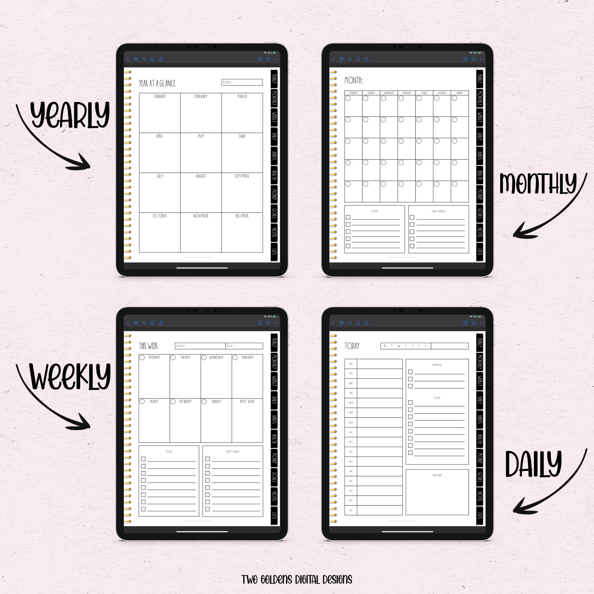 Rae Dunn Inspired, Digital Planner, iPad Planner, Goodnotes Planner ...
